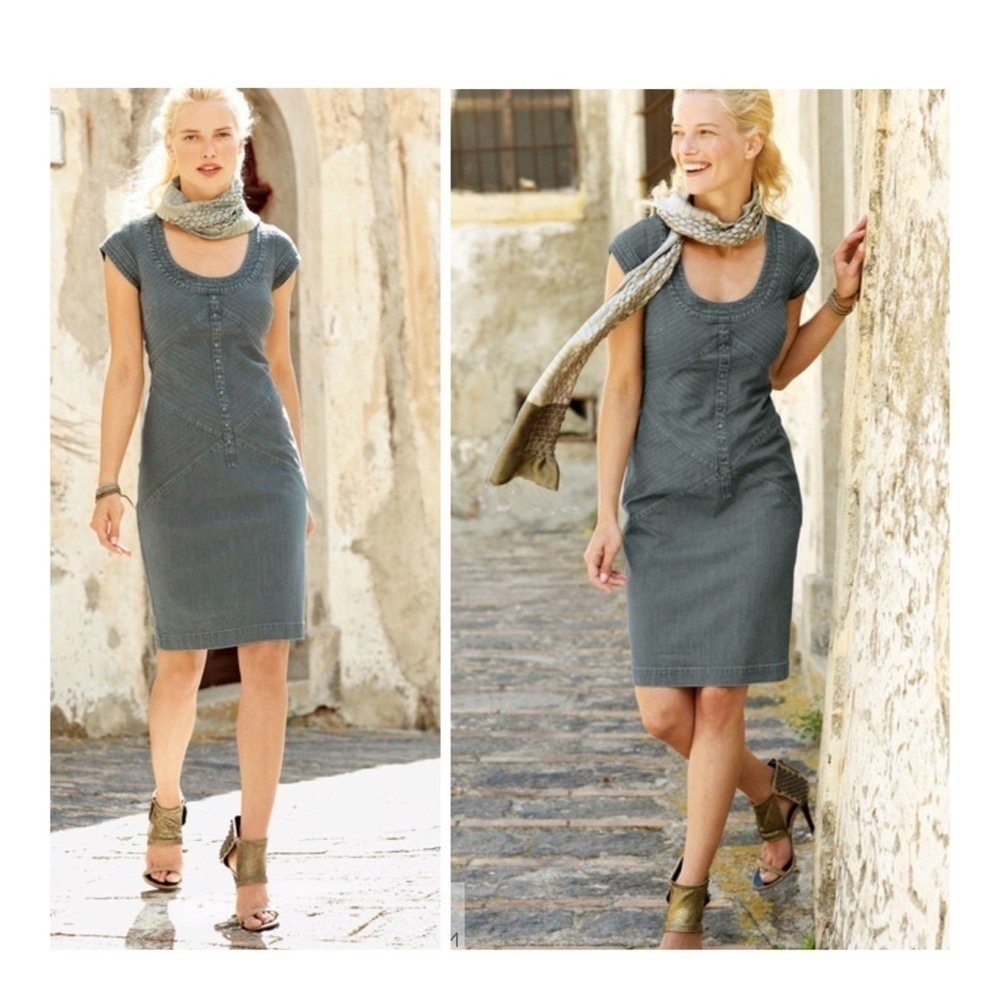 Peruvian Connection Bella Denim Dress - Gem